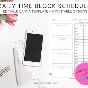 Time Blocking Planner Printable-block Schedule Planner-adhd Planner ...