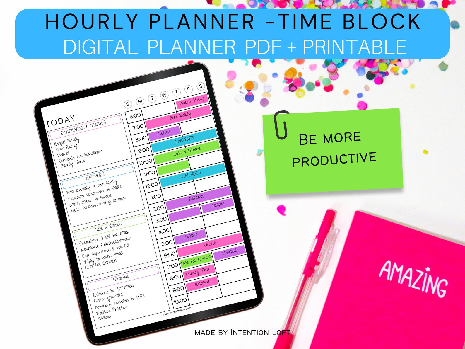 Hourly Planner - ADHD Planner - Time Blocking Planner Printable -work ...