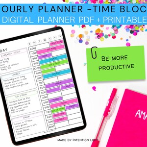 Hourly Planner - ADHD Planner - Time Blocking Planner Printable -work ...