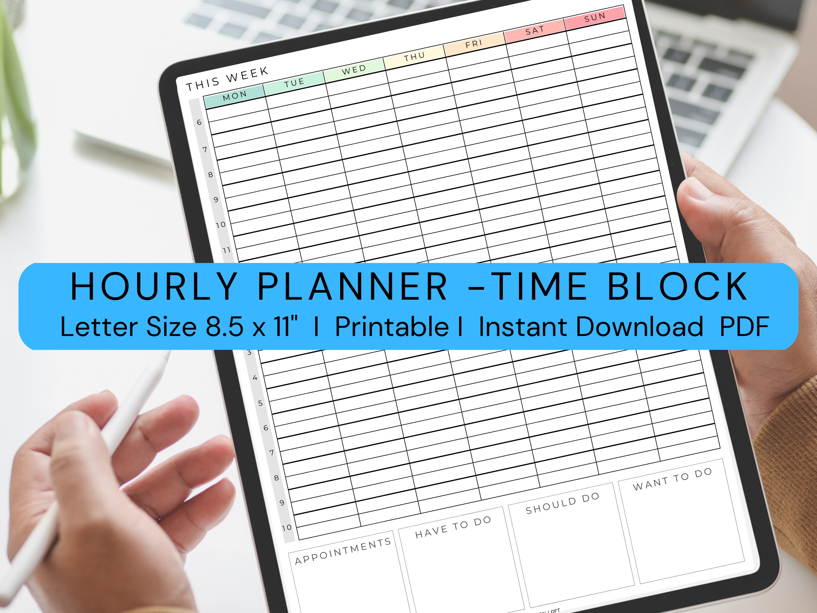 Productivity Planner - ADHD Planner - Work From Home - Weekly Planner ...