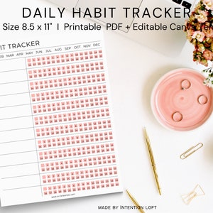 Habit Tracker Printable Goal Tracker Workout Tracker Monthly Habit ...
