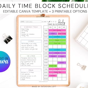 Time Blocking Planner Printable-block Schedule Planner-adhd Planner ...