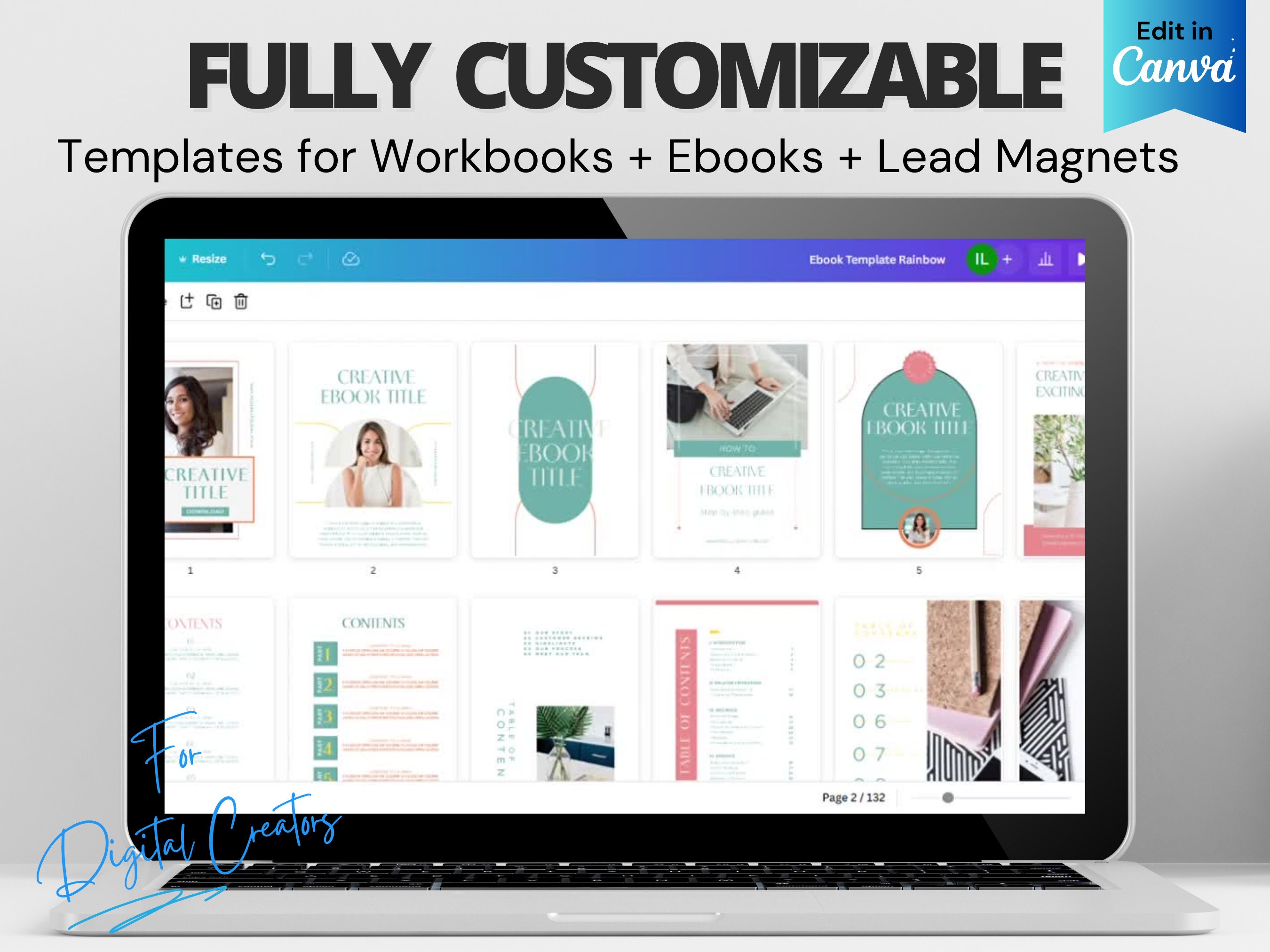 Ebook Template Canva Workbook Template Ebook PDF Magazine Template ...