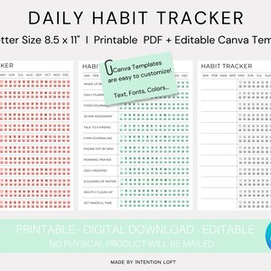 Habit Tracker Printable Goal Tracker Workout Tracker Monthly Habit ...