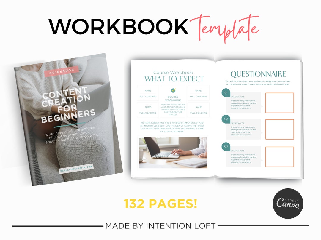 Editable Workbook Template I Workbook for Online Course or Lead Magnet ...