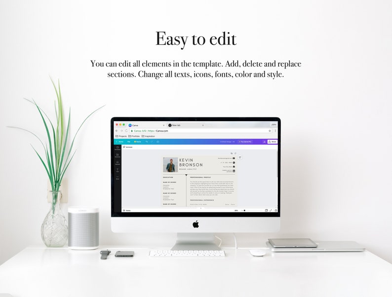 Executive Canva Resume Template Canva CV Professional Canva - Etsy