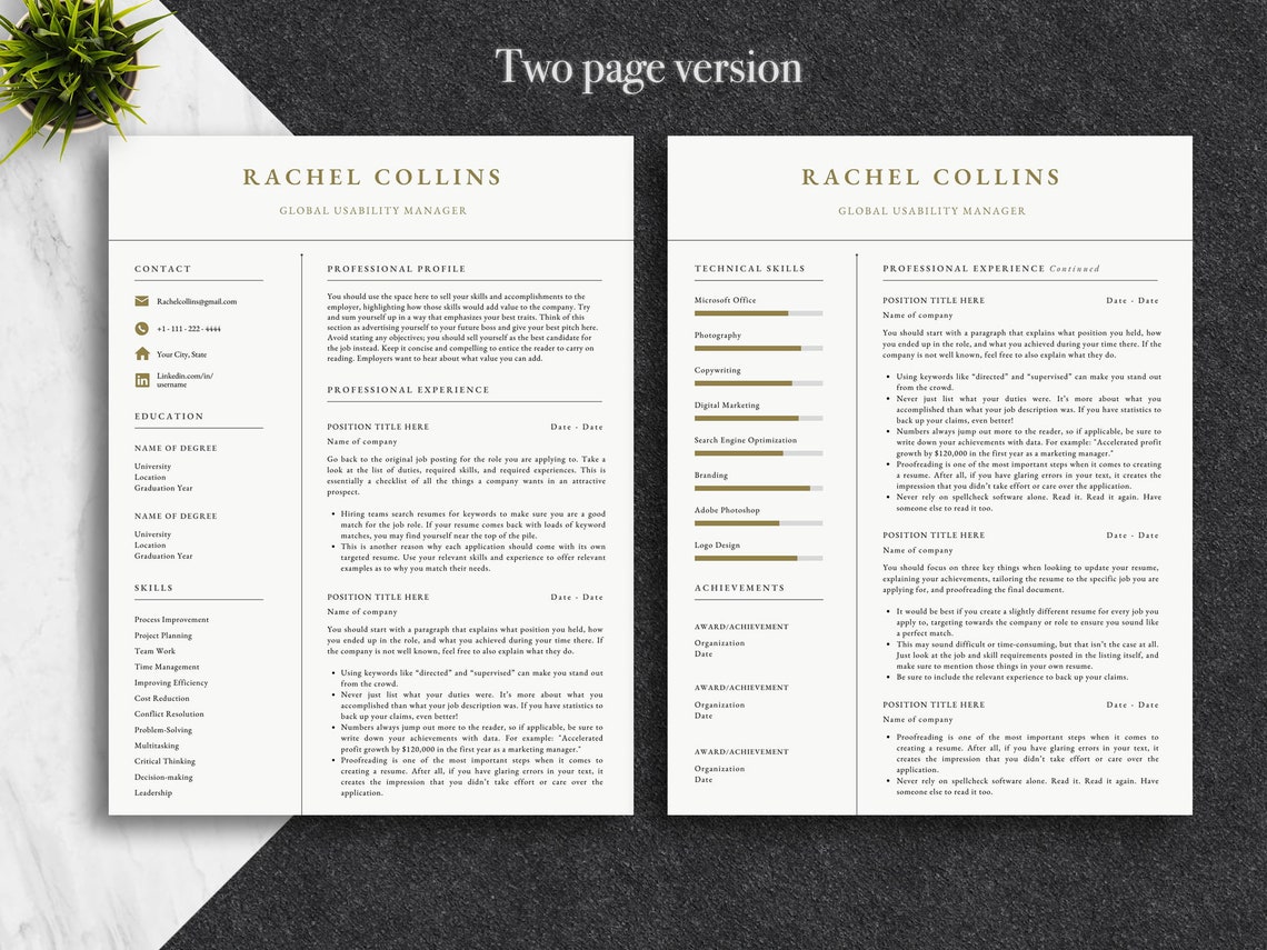 Executive Canva Resume Template for Canva Resume, Canva CV Template ...