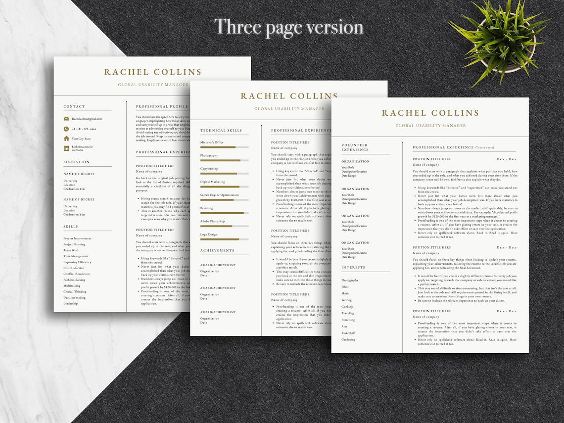 Executive Canva Resume Template for Canva Resume, Canva CV Template ...