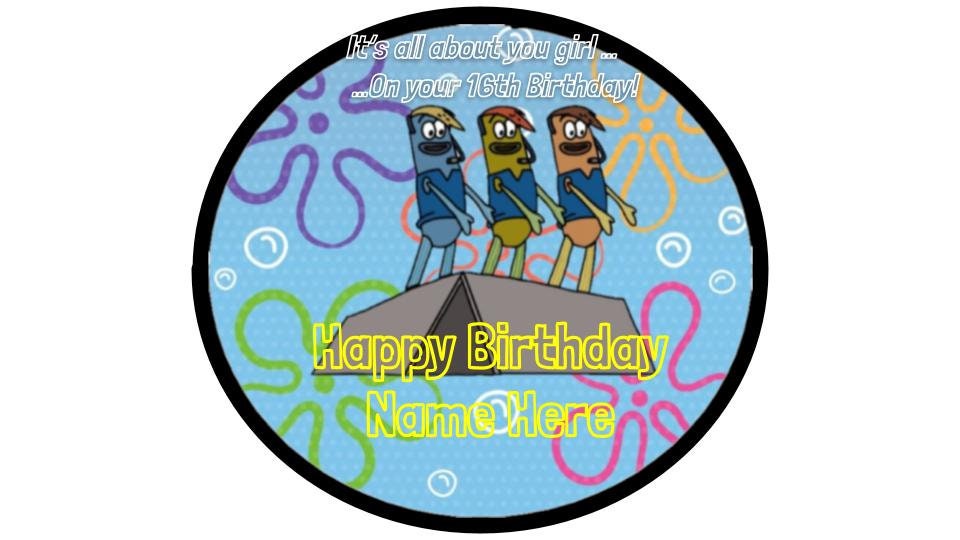Digital Printable Sponge Bob All About You Girl Cake Topper - Etsy