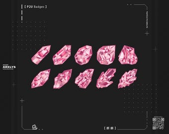Badges X10 - Ruby Crystal Gems | for Twitch / Discord - Etsy
