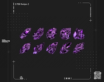 Badges X10 - Ruby Crystal Gems | for Twitch / Discord - Etsy