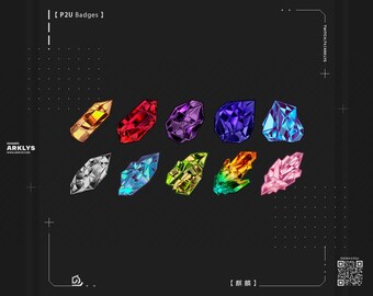 Badges X10 - Ruby Crystal Gems | for Twitch / Discord - Etsy