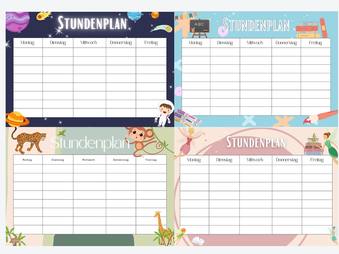 Timetables for Elementary School Students / PDF to Print Out Yourself ...