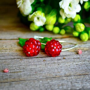 Raspberry Earrings, Berry Earrings, Minimalist Earrings, Statement ...