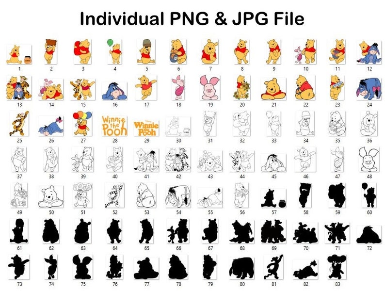 Winnie the Pooh SVG File for Cricut and Silhouette Instant - Etsy