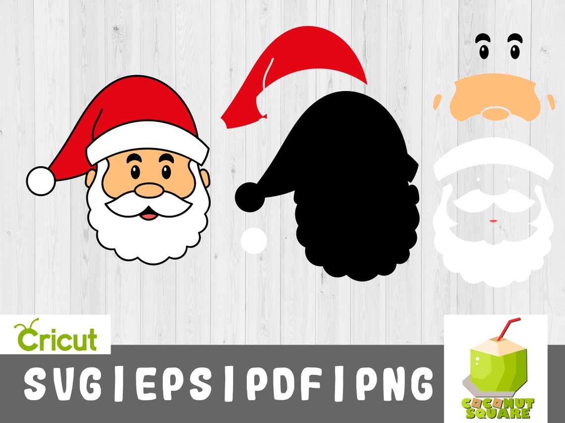 Santa Face SVG File for Cricut and Silhouette Instant - Etsy