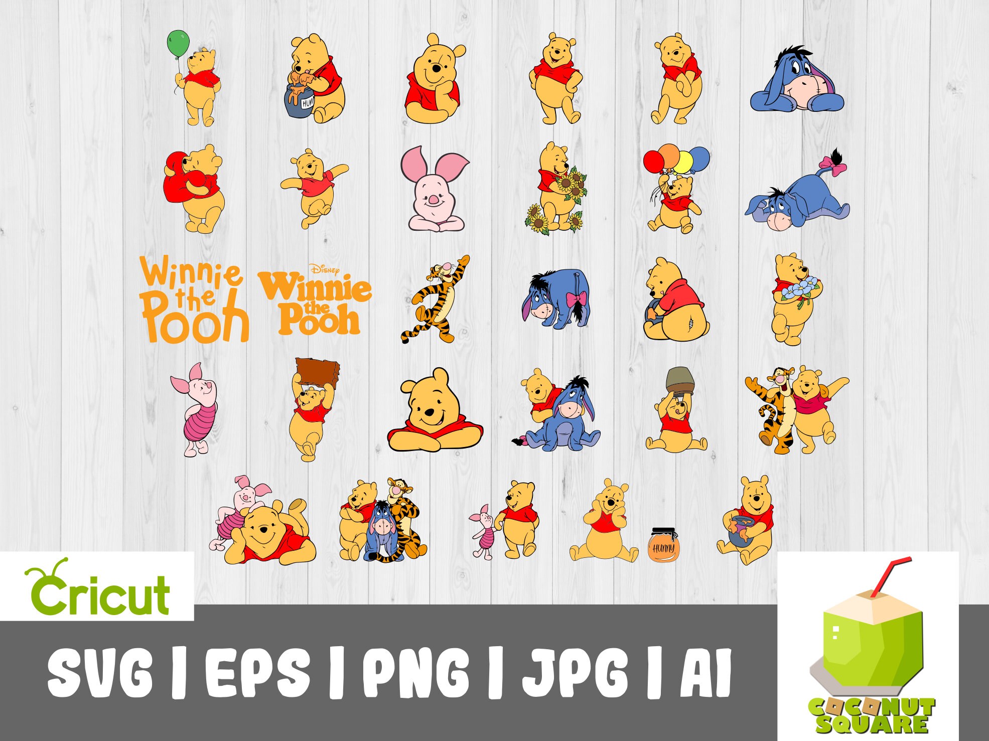 Winnie the Pooh SVG File for Cricut and Silhouette Instant - Etsy