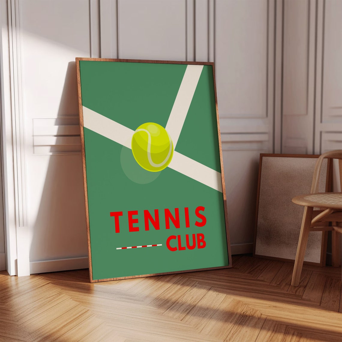 Tennis Court Poster, Retro Sport Poster, Vintage Tennis Poster, Digital ...