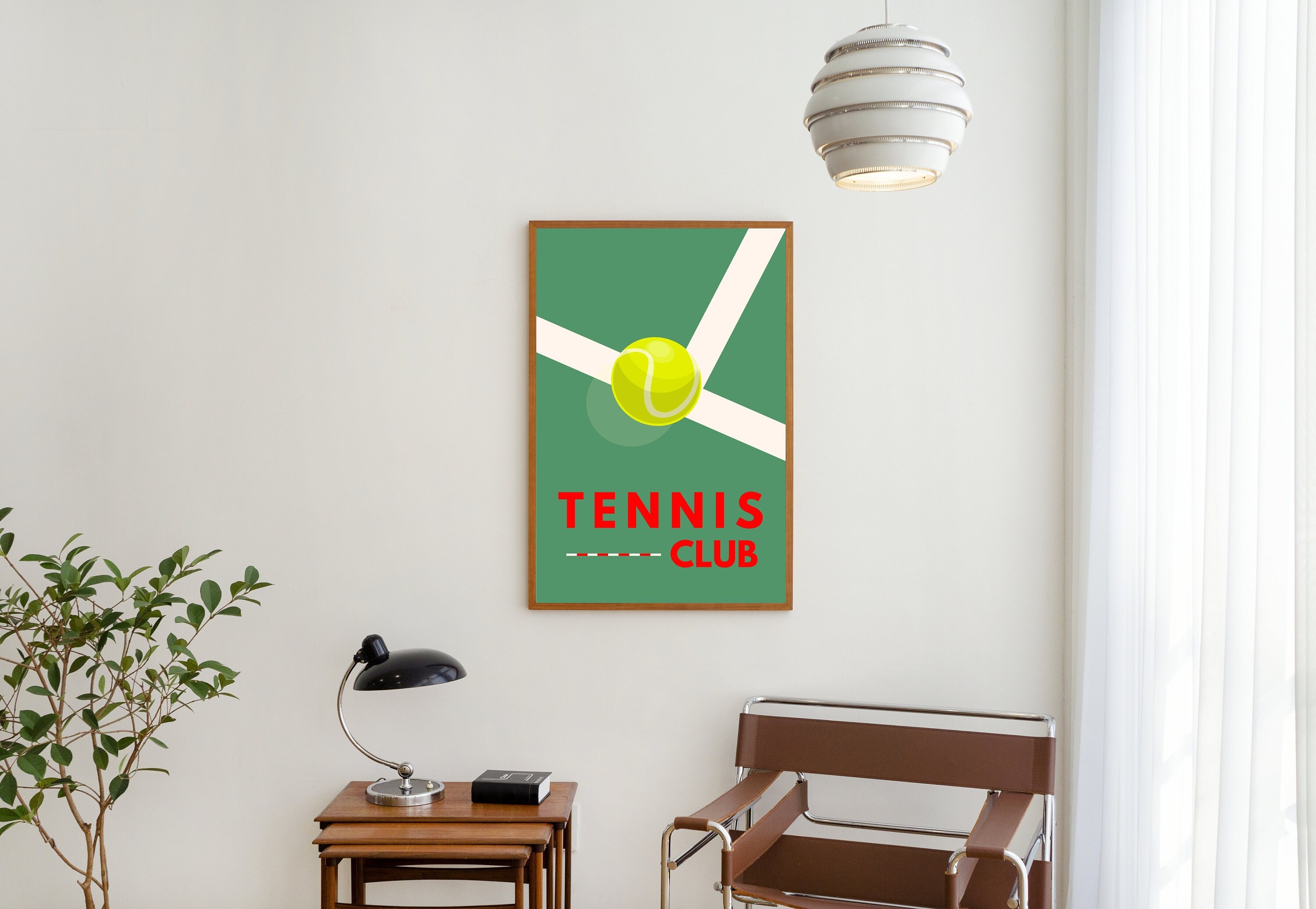 Tennis Court Poster, Retro Sport Poster, Vintage Tennis Poster, Digital ...