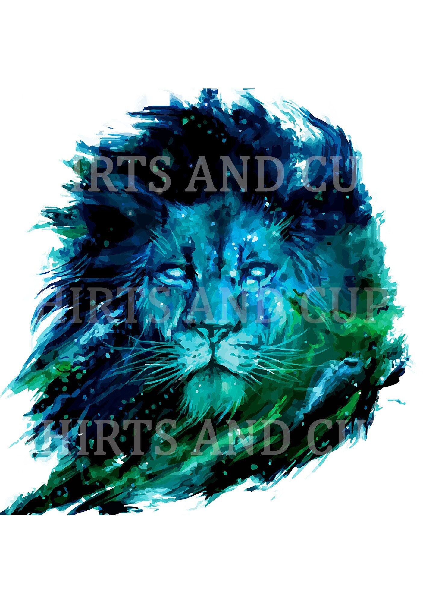 Blue Lion Downloadable Digital PNG File - Etsy