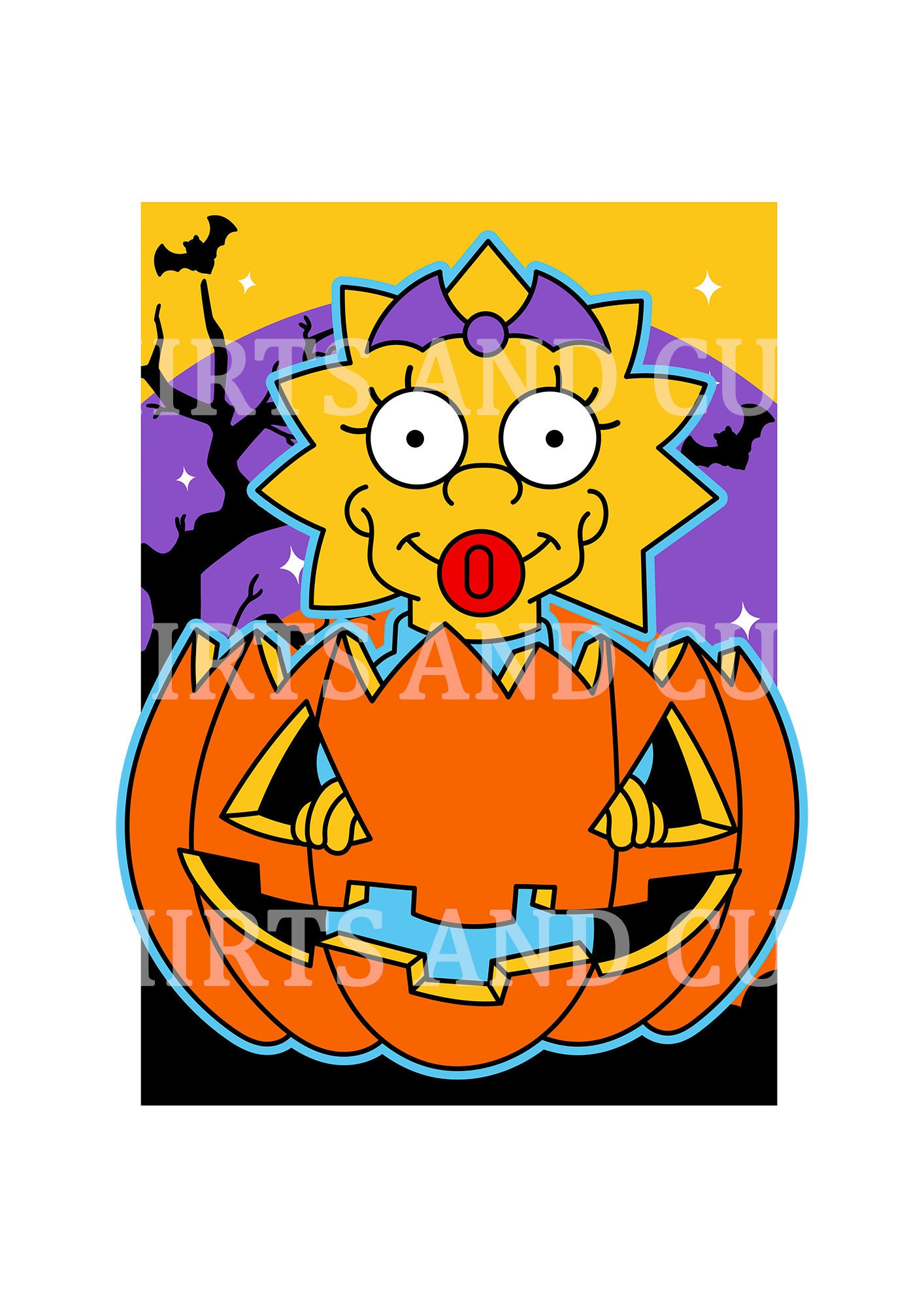 Halloween the Simpsons Maggie Downloadable Digital PNG File - Etsy