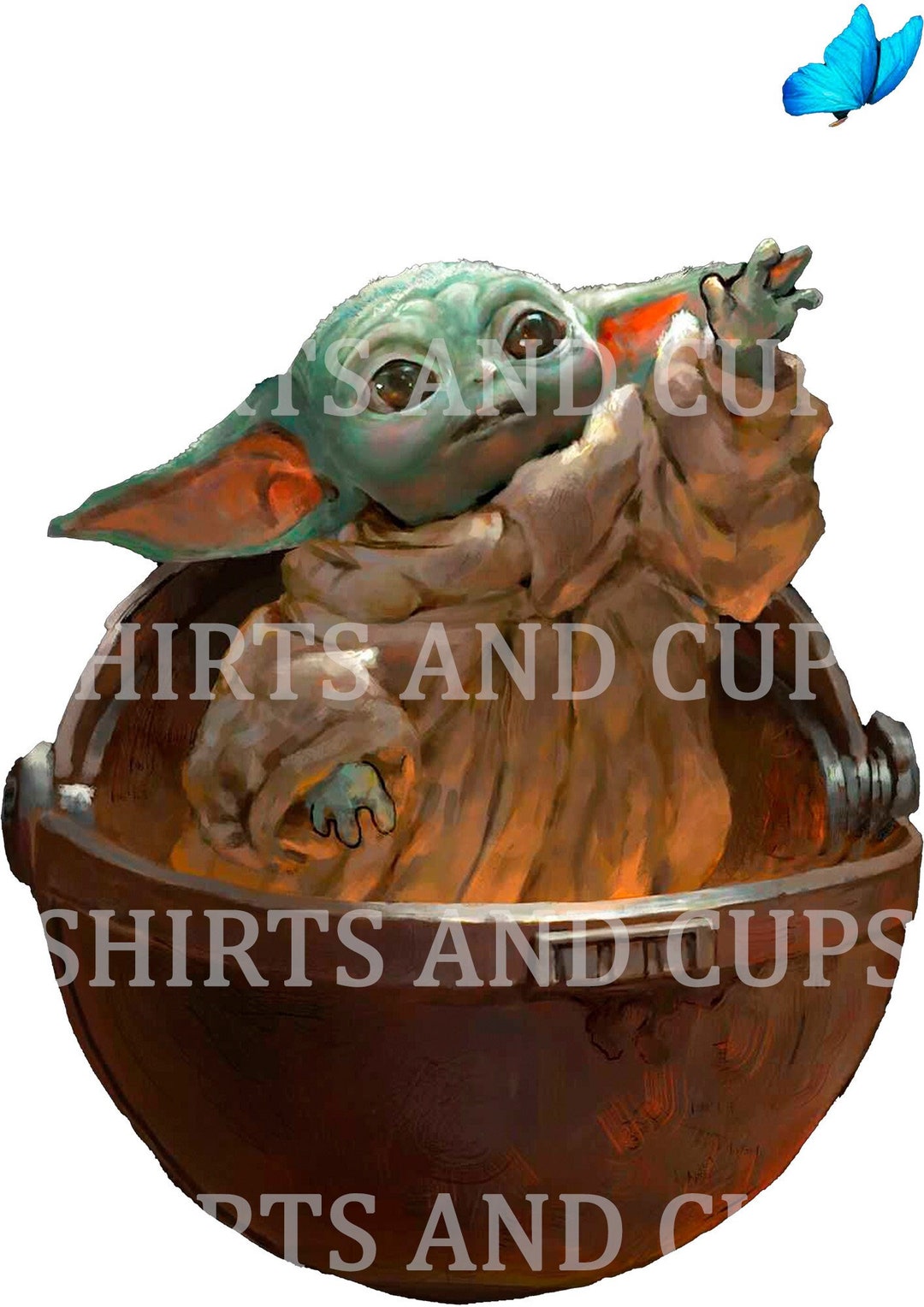Grogu baby Yoda and a Butterfly Downloadable PNG File - Etsy