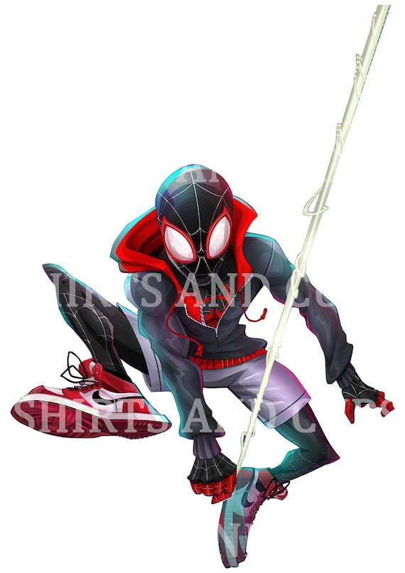 Miles Morales Spiderman Swinging Downloadable PNG File - Etsy