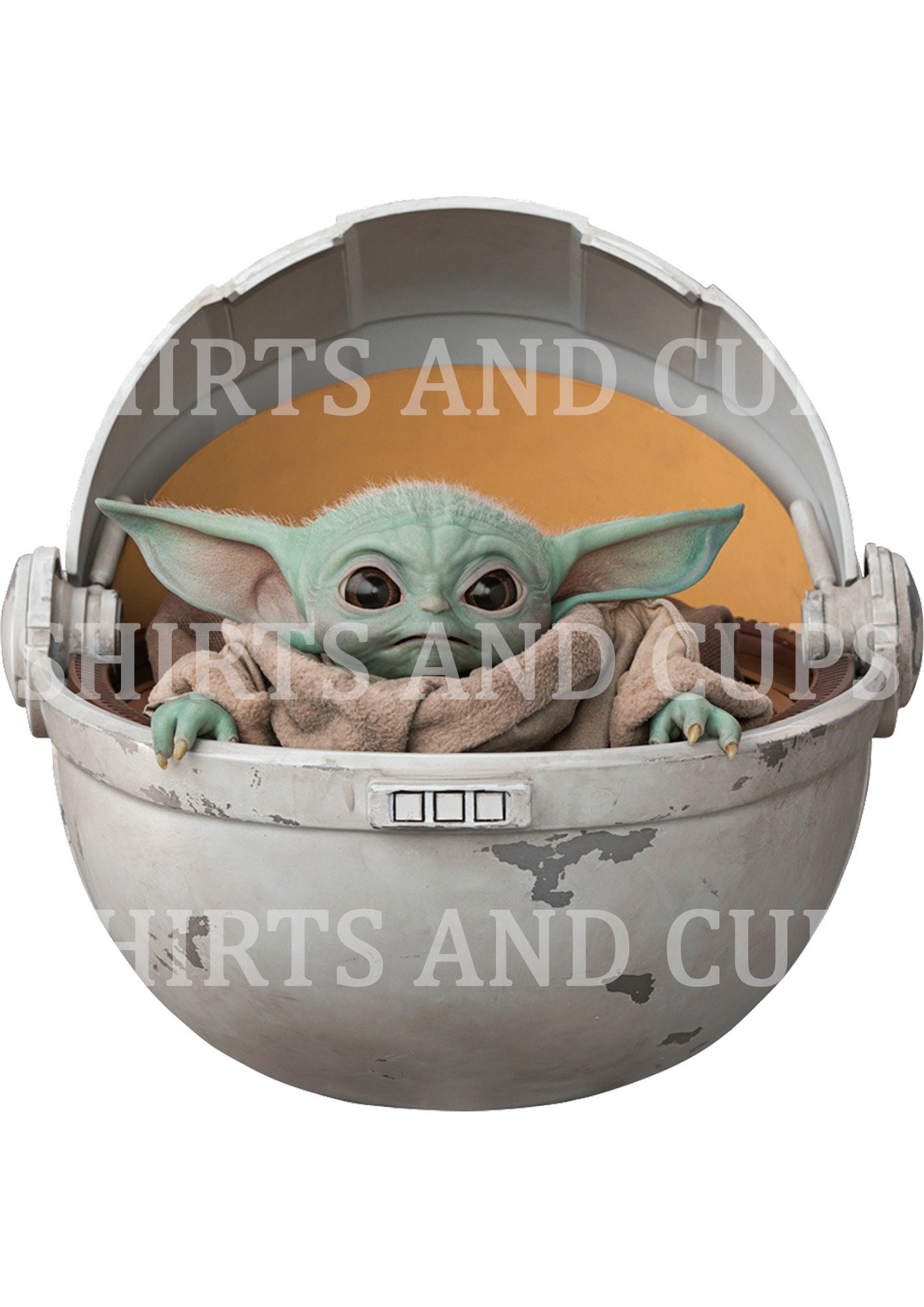 Grogu (baby Yoda) in a Floating Carrier Downloadable PNG File - Etsy