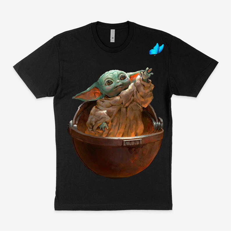 Grogu baby Yoda and a Butterfly Downloadable PNG File - Etsy