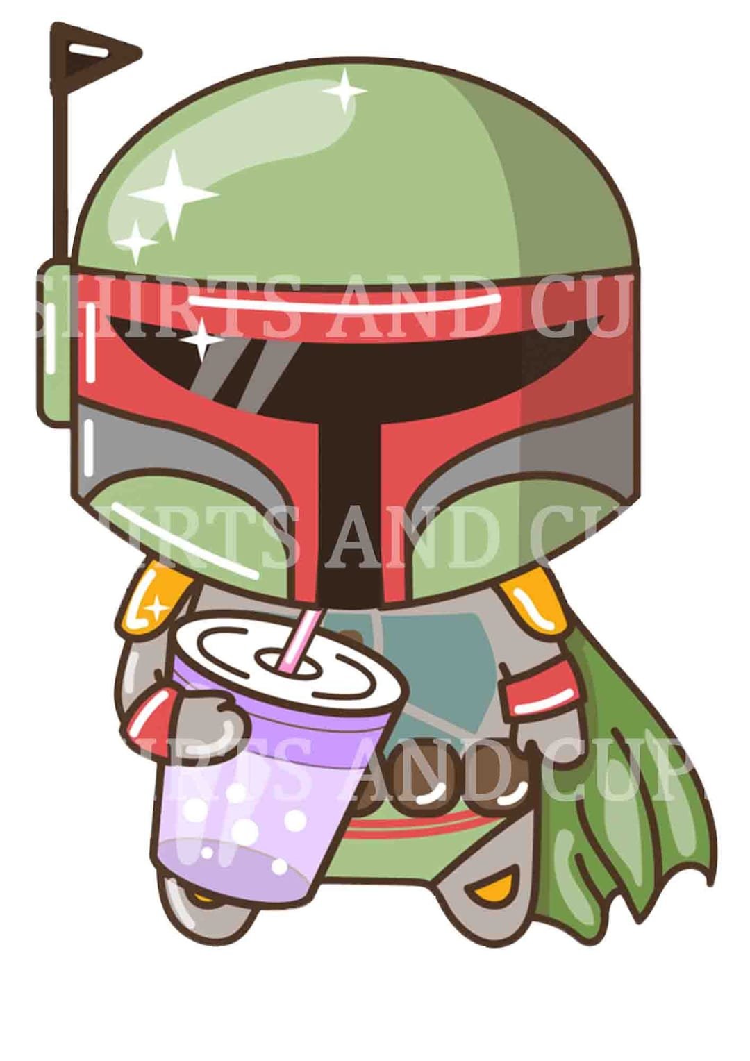 Boba Fett Drinking a Boba Tea PNG Downloadable File - Etsy