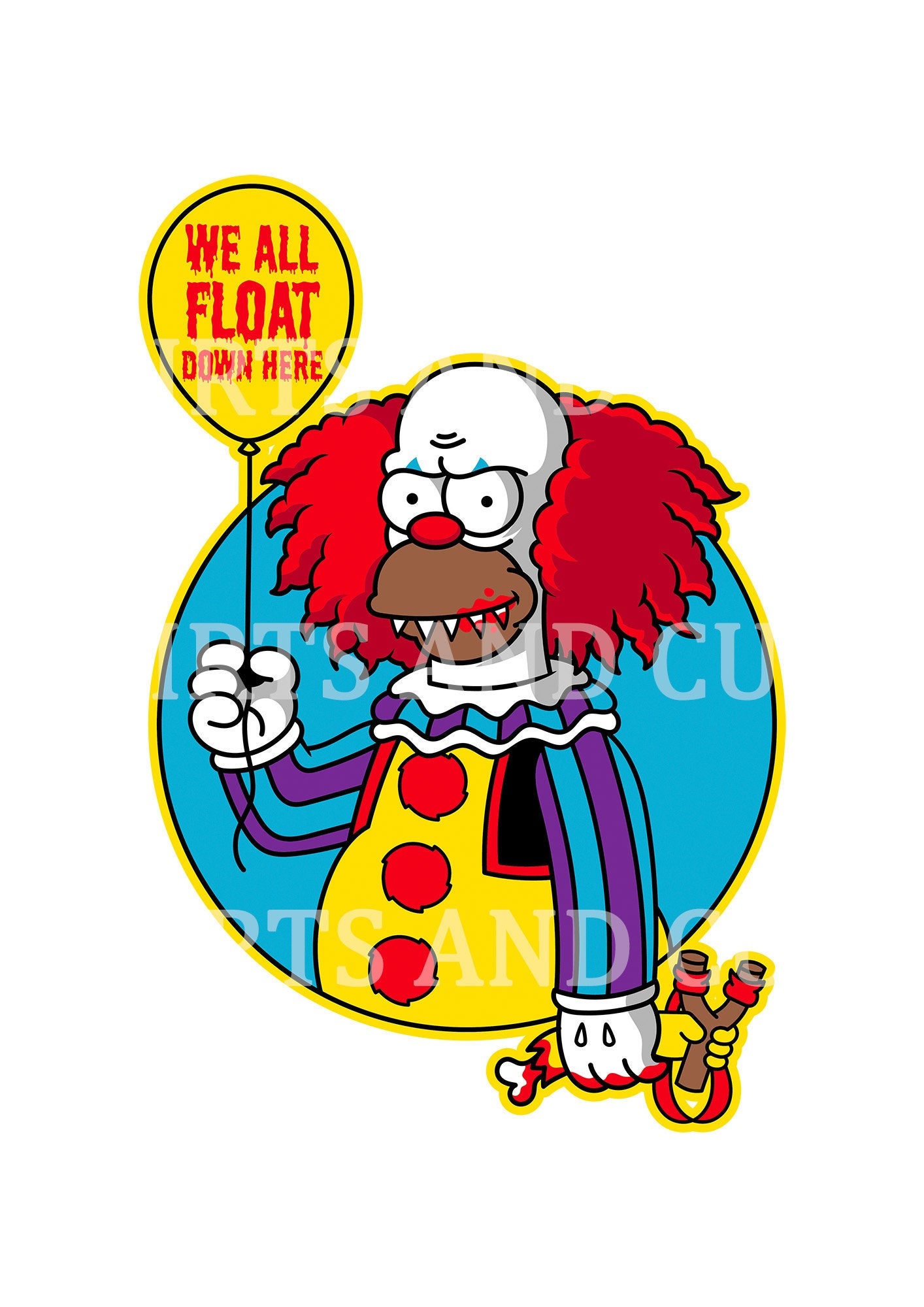 Halloween the Simpsons Homer as Pennywise Downloadable Digital PNG File ...