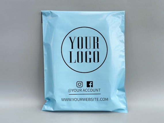 Custom Blue Envelopes With Logoplastic Mailerscustom Package - Etsy