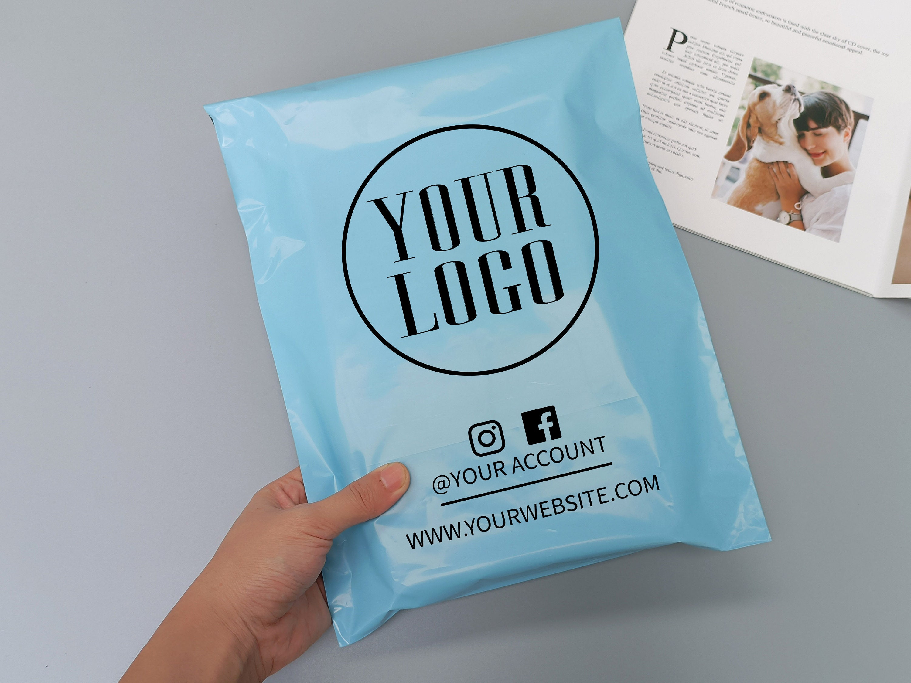 Custom Blue Envelopes With Logo,plastic Mailers,custom Package Bags ...