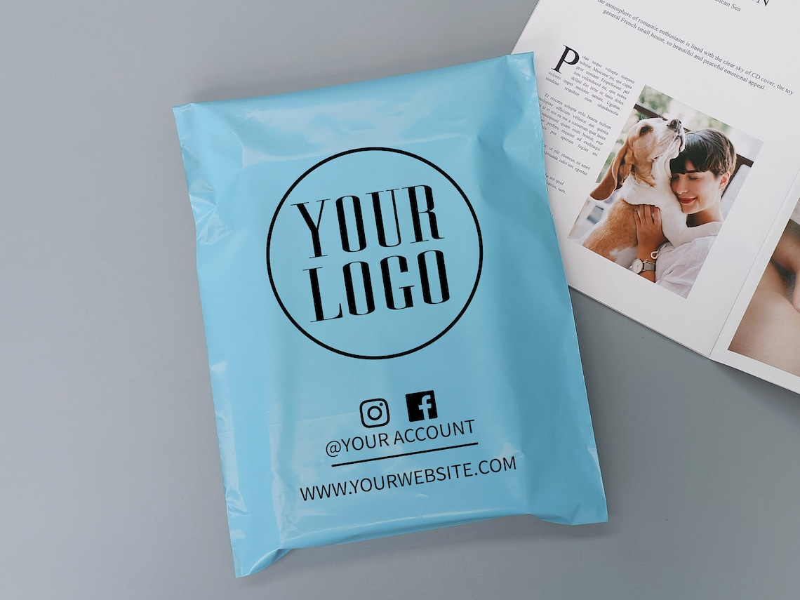 Custom Blue Envelopes With Logo,plastic Mailers,custom Package Bags ...