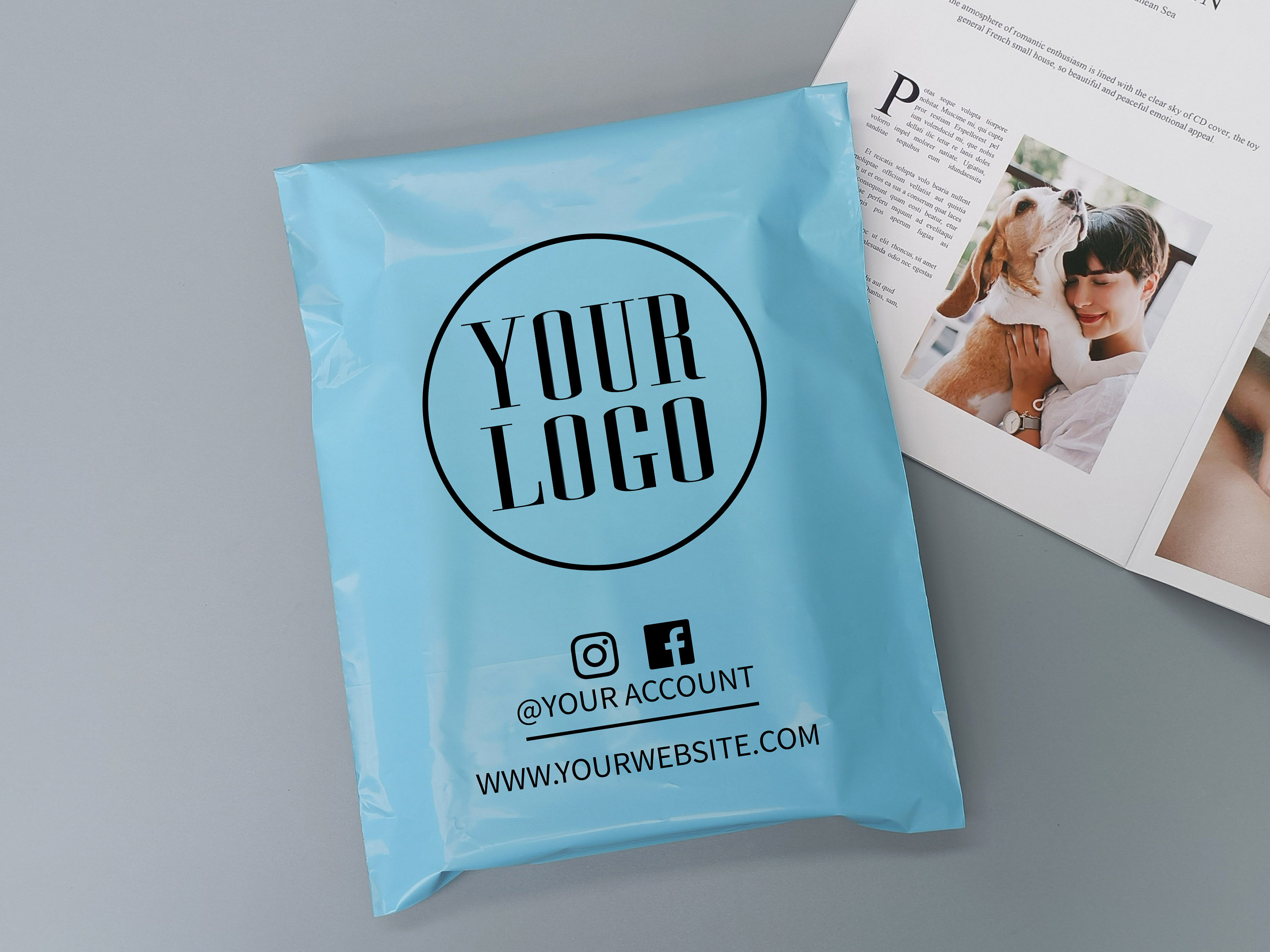 Custom Blue Envelopes With Logoplastic Mailerscustom Package - Etsy