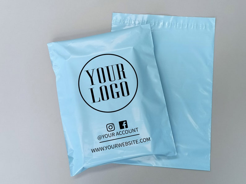 Custom Blue Envelopes With Logoplastic Mailerscustom Package - Etsy