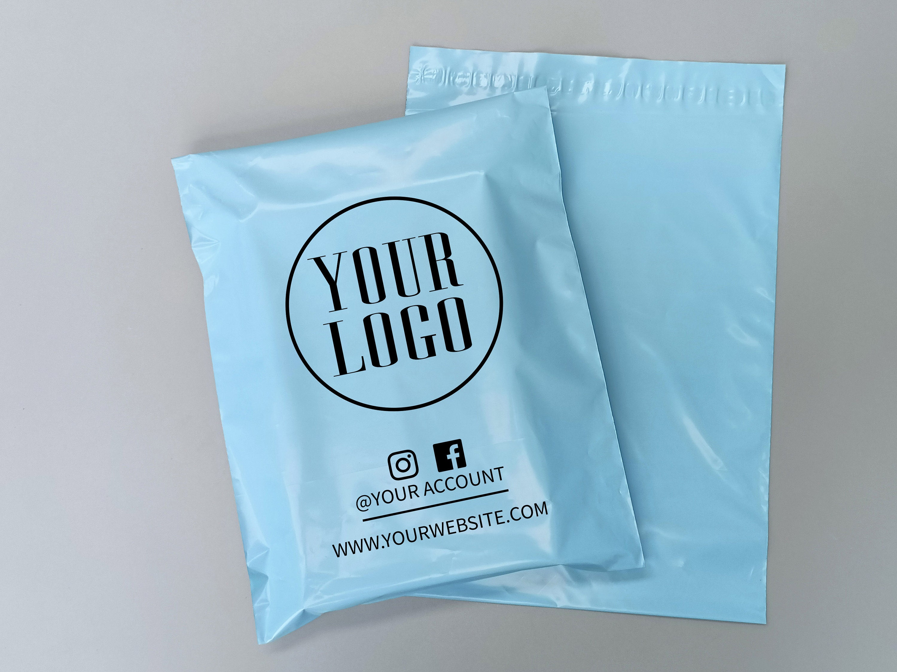 Custom Blue Envelopes With Logoplastic Mailerscustom Package - Etsy