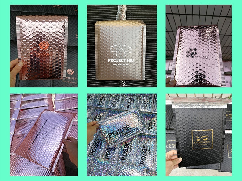 Custom Padded Envelopes,metallic Bubble Mailers With Logo Printed ...