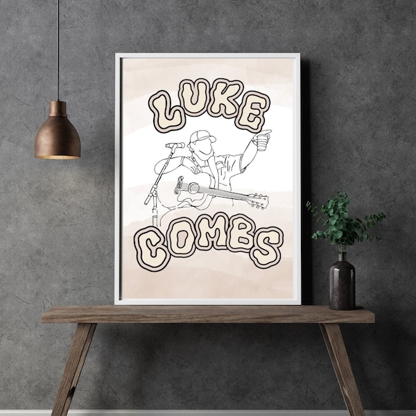 Luke Combs Drawing - Etsy