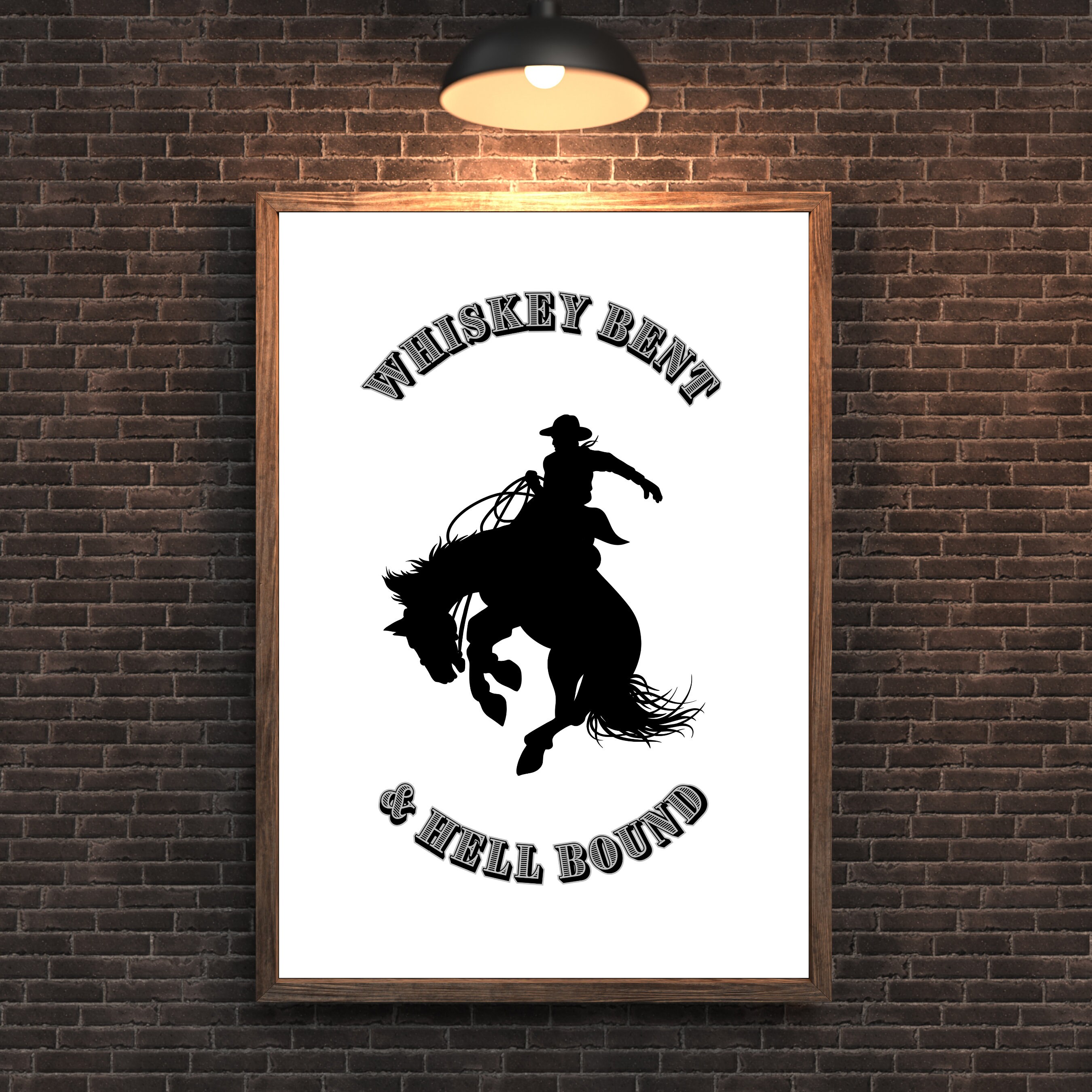 Whiskey Bent and Hell Bound Poster Cowboy Rodeo Horse Country Music ...
