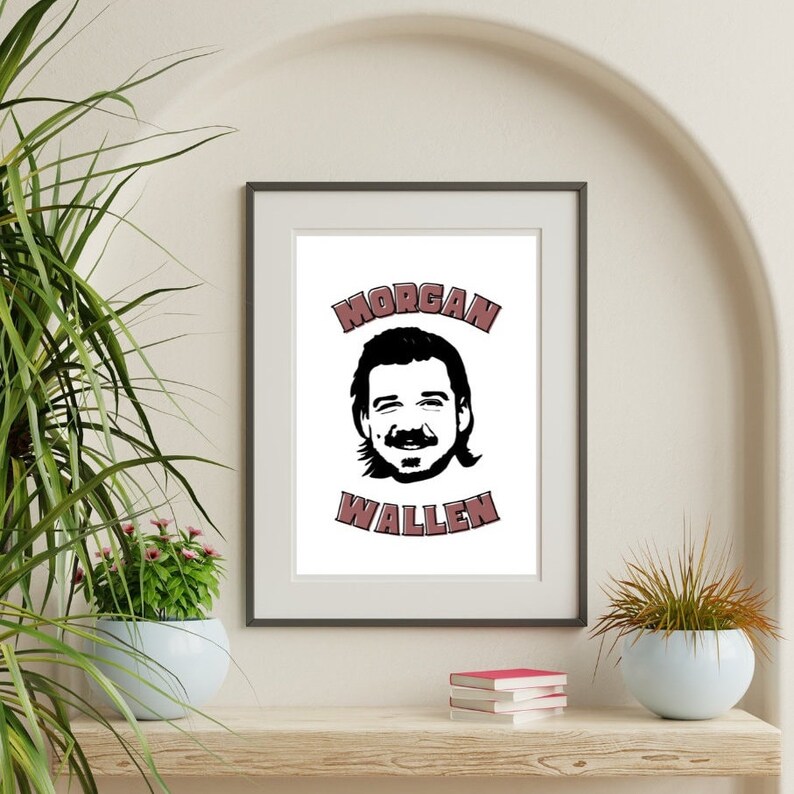 Morgan Wallen Line Drawing Portrait Poster Country Artist Wall Art ...