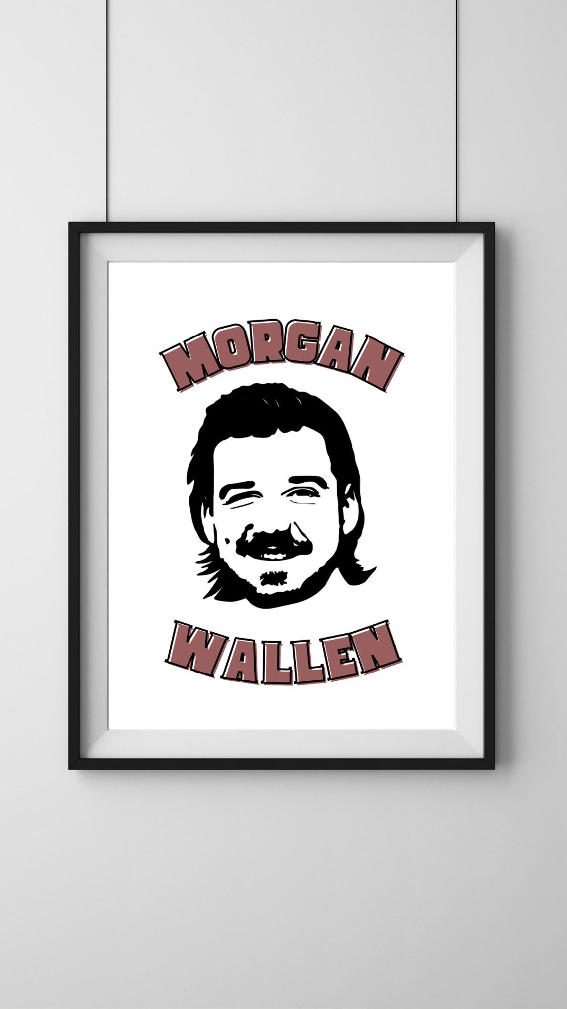 Morgan Wallen Line Drawing Portrait Poster Country Artist Wall Art ...