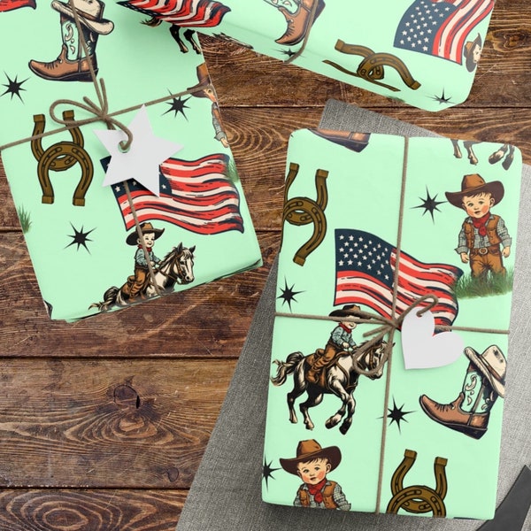 Cowboy Baby Wrapping Paper - Etsy