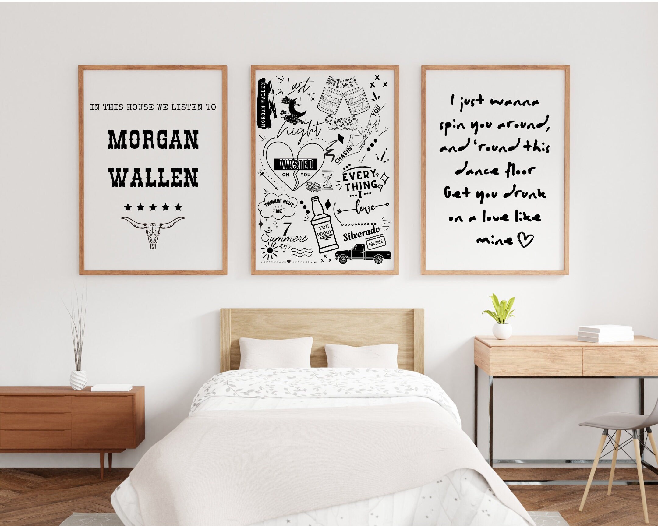 Morgan Wallen TRIPLE Poster Set Spin You Around 2024 Country Song Lyric ...