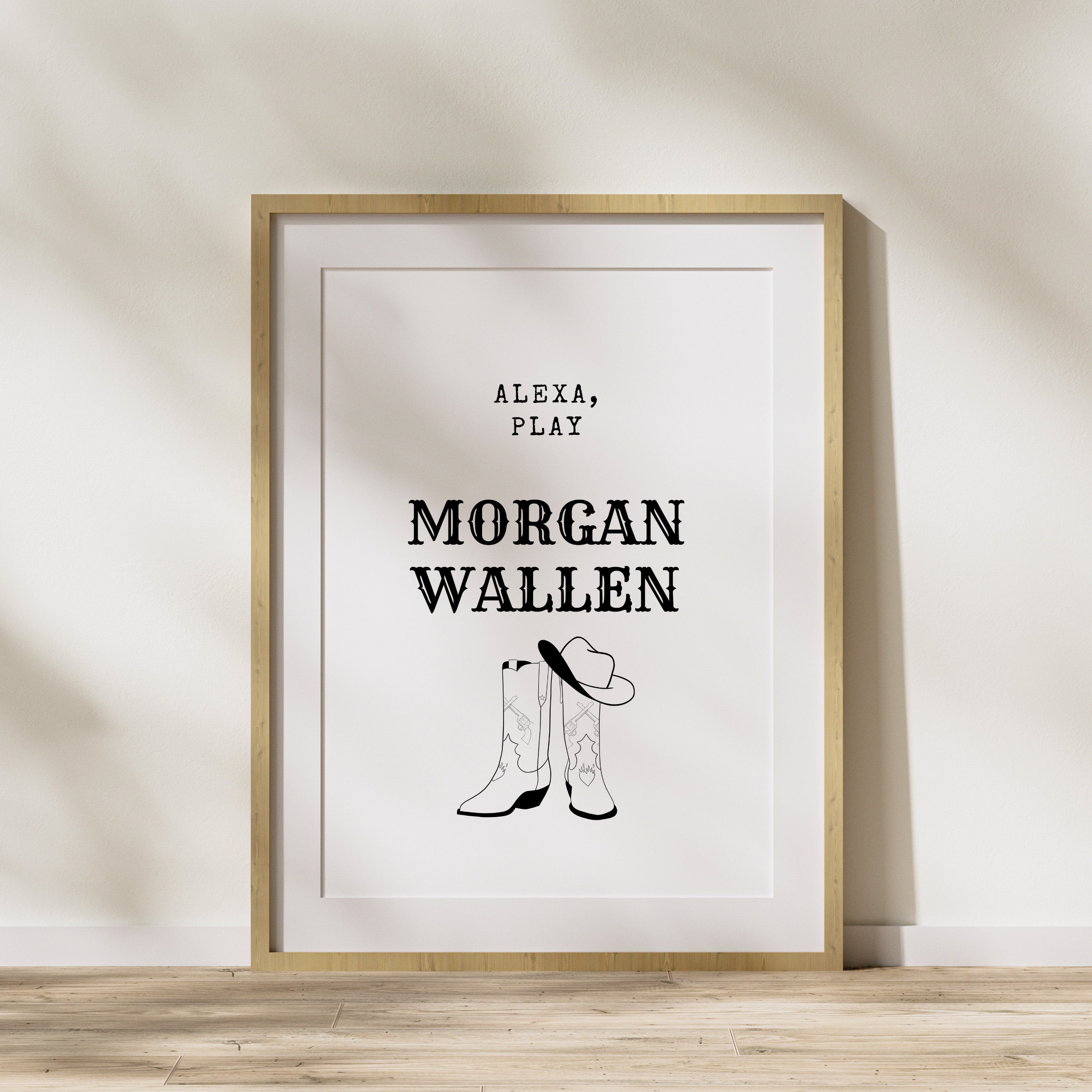 Alexa, Play Morgan Wallen Country Music Poster Wall Art Print Western ...