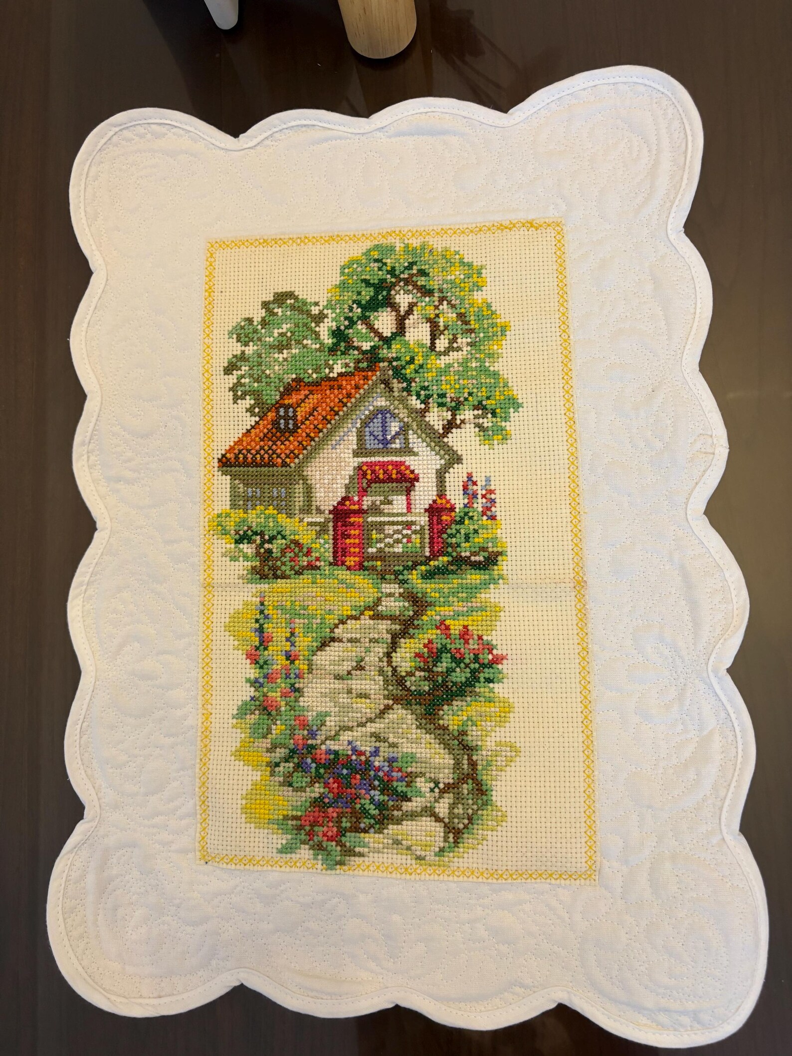 One Piece Table Mat - Cross Stich Work - Etsy