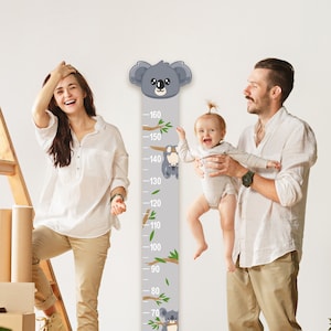 Personalized Baby Growth Ruler Chart Animals Style - Nursery Wall Decor ...
