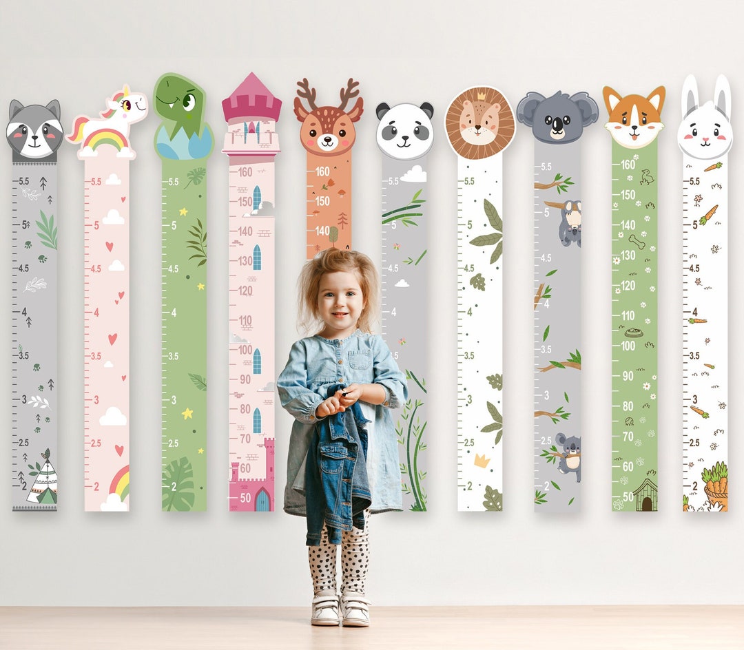 Personalized Baby Growth Ruler Chart Animals Style - Nursery Wall Decor ...