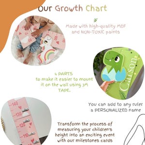 Personalized Baby Growth Ruler Chart Animals Style - Nursery Wall Decor ...