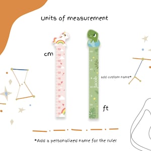 Personalized Baby Growth Ruler Chart Animals Style - Nursery Wall Decor ...